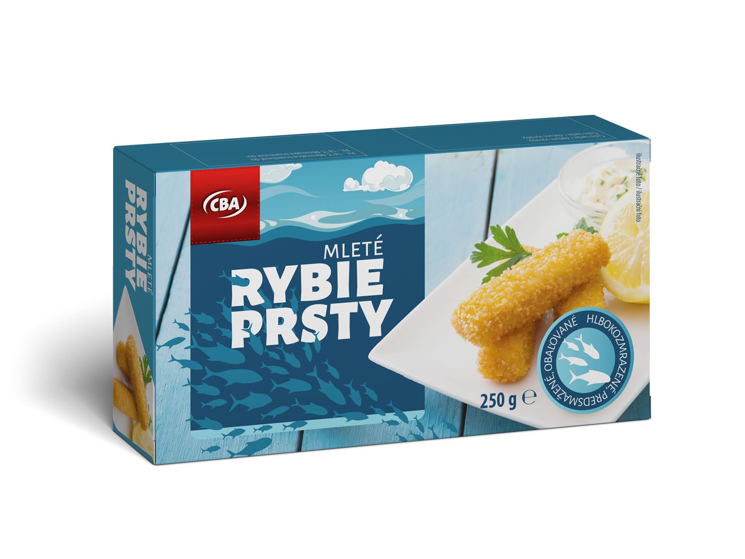 CBA rybie prsty obaľované, predsmažené, hlbokozmrazené 250 g | CBA SK, a.s.